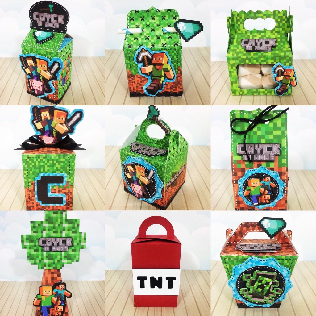 Kit Festa Minecraft Arquivo de Corte em PDF e Studio – Confeiteira ...