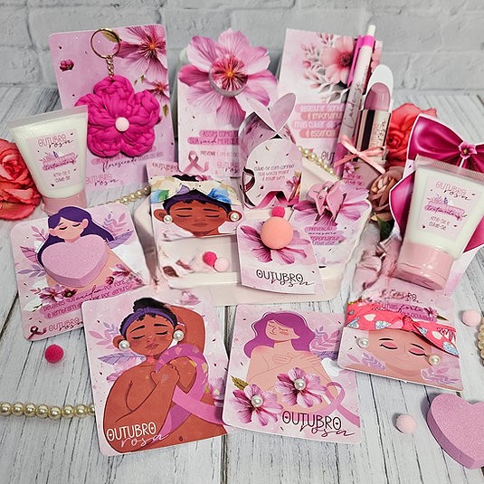 Kit Outubro Rosa Arquivo Digital em PNG e PDF – Confeiteira Renata Festas