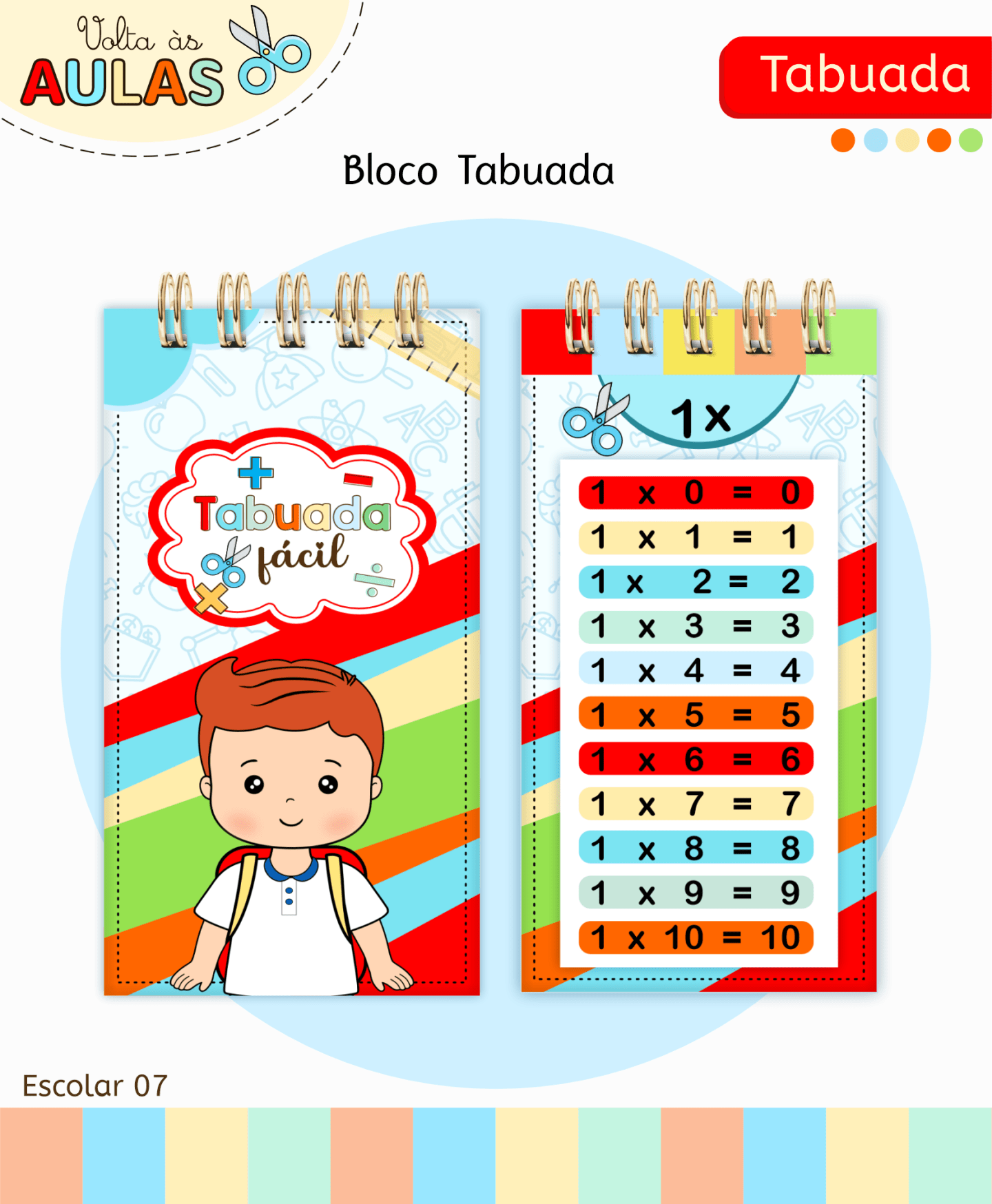 Kit Tabuada Menino Arquivo Digital em PNG e PDF – Mimos da Renata